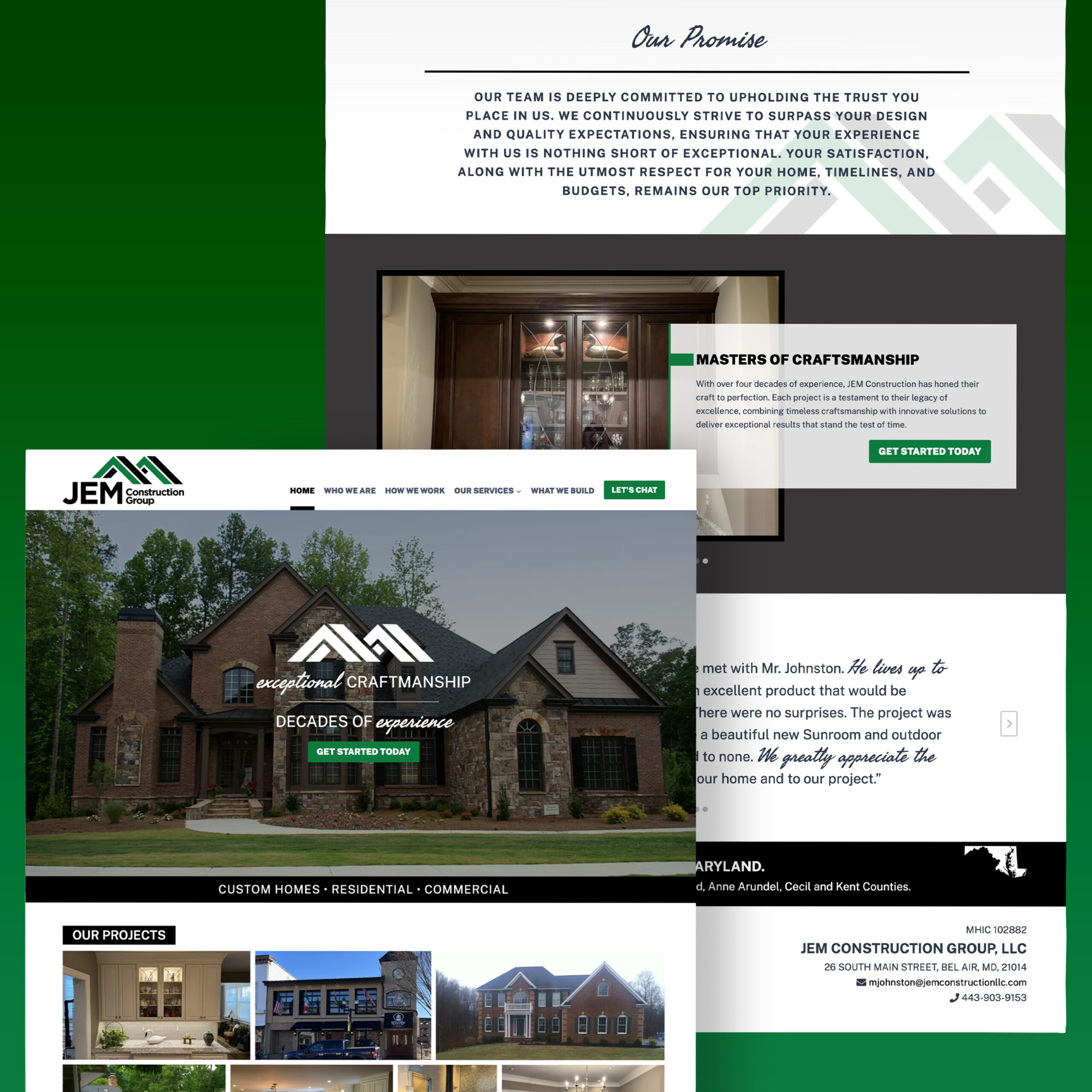 JEM Construction Website - Main St. Design