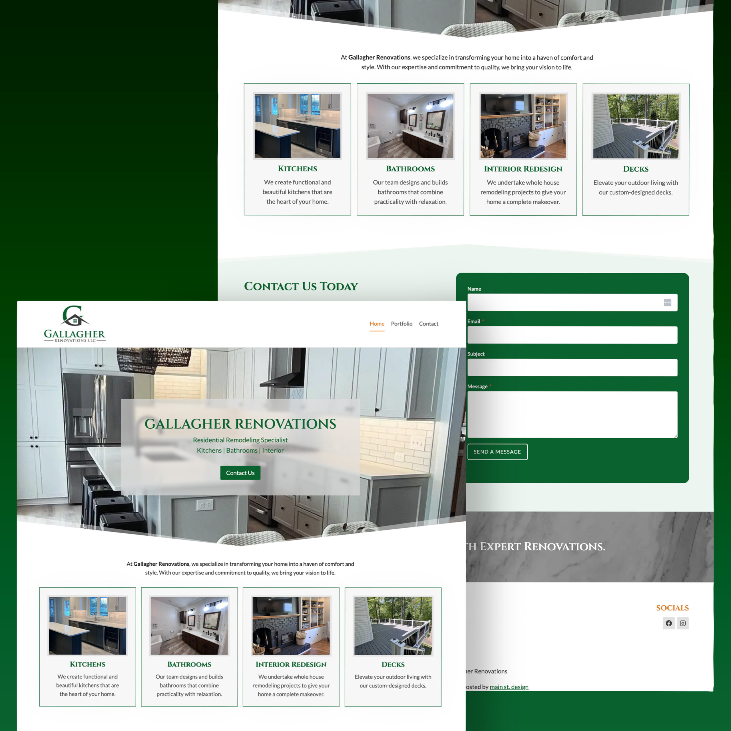 Gallagher Construction Website - Main St. Design