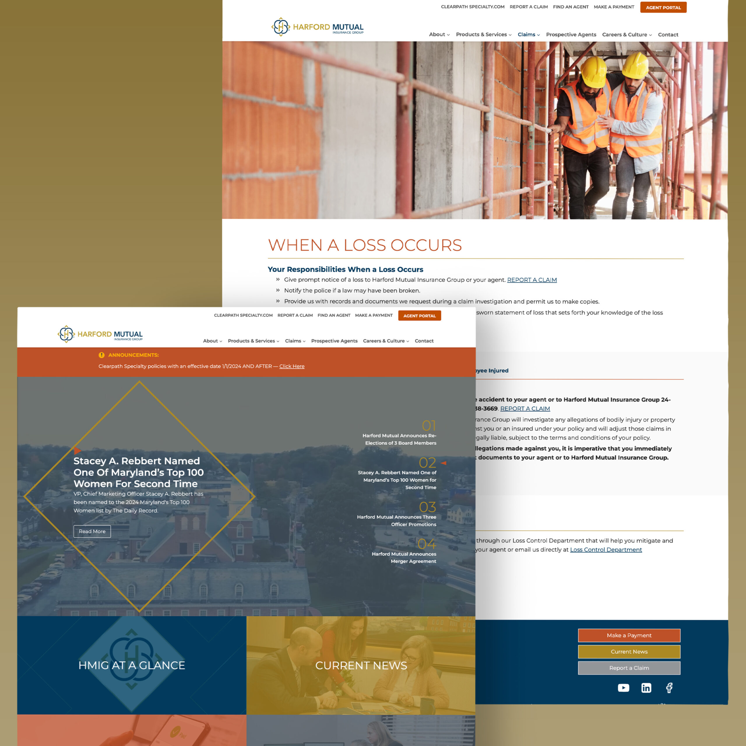 Harford Mutual Website - Main St. Design