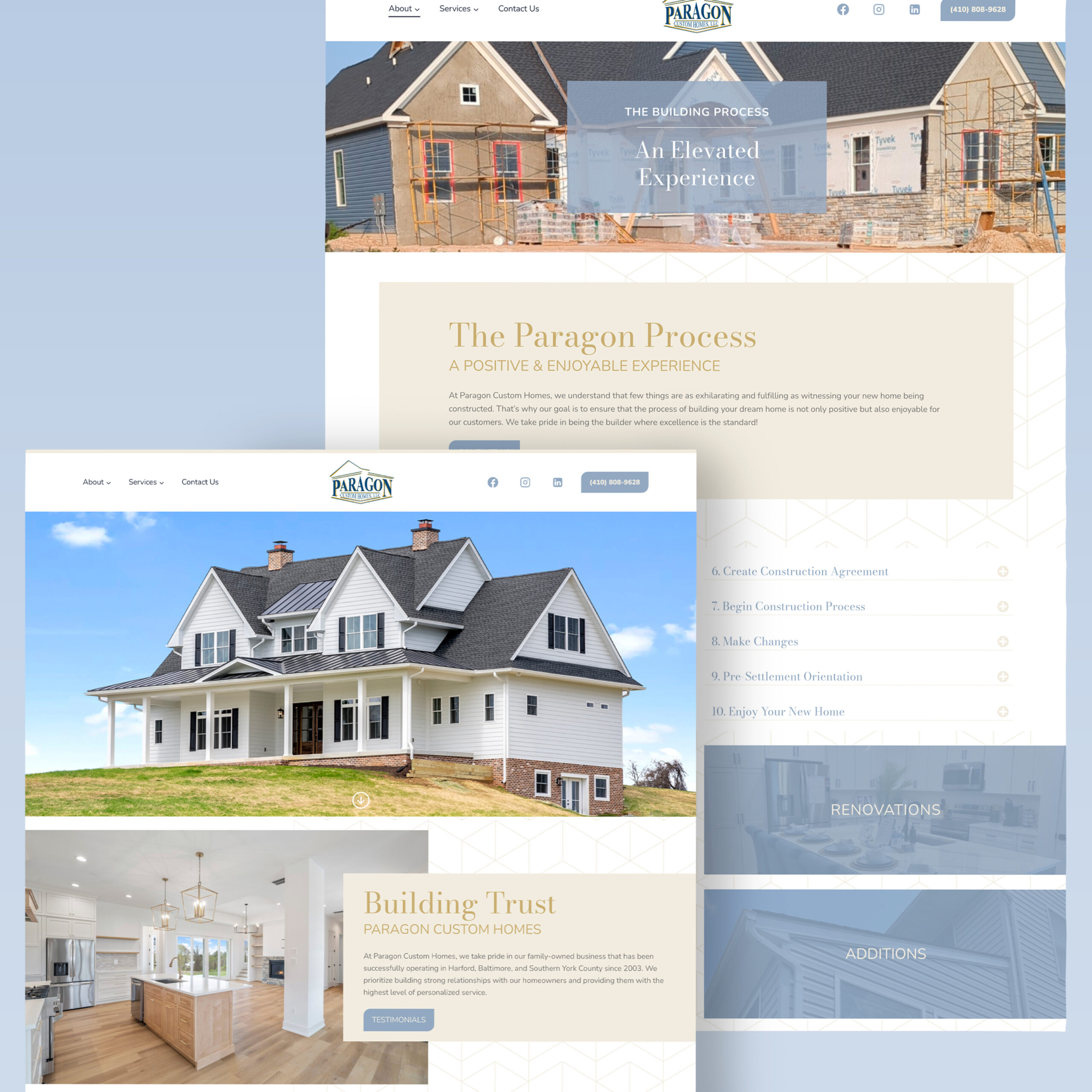 Paragon Custom Home Website - Main St. Design